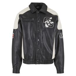Fubu Herren Collegejacke "Fubu FM243-001-1 Fubu Corporate Jacket", schwarz-wei&szlig;, Gr. XS, mehrfarbig, 70% Polyester, 30% Wolle, Jacken
