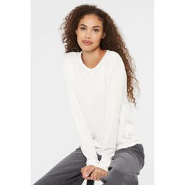 Damen Langarmshirt, wei&szlig;, Gr. M, SENSES.THE LABEL, unifarben, Web, Material: 50% Viskose, 50% Polyester, Shirts