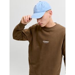 Jack & Jones JACK & JONES Herren Sweatshirt "JJESOHO SWEAT CREW NECK NOOS"cocoa, Gr. XS, bedruckt, angeraute Sweatware, Obermaterial: 80% Baumwolle, 20%