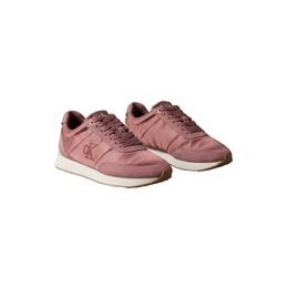 Calvin Klein Damen Plateausneaker "RETRO RUNNER LACEUP SATIN MIX", Gr. 38, rosa, Leder, Lederimitat, Textil, unifarben, Basic, Schuhe, Schn&uuml;rschuh,