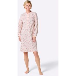 w&auml;schepur W&Auml;SCHEPUR Damen Nachthemd "Nachthemd", Gr. 44, beige, 100% Baumwolle, bedruckt, gebl&uuml;mt, gemustert, mehrfarbig, Kleider