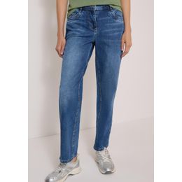 Cecil Damen Loose-fit-Jeans, blau, Gr. 30, Jeans, 77% Baumwolle, 20% Polyester, 3% Elasthan, Jeans, 5-Pocket-Style