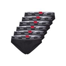 Hugo Damen Slip "Slip Brief Stripe 6er Pack", Gr. L, schwarz, Obermaterial: 95% Baumwolle CO. 5% Elasthan EL., Unterhosen