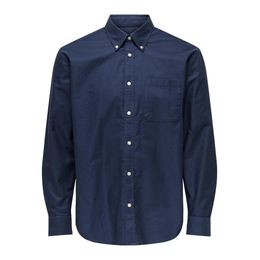Only & Sons Button Up Shirt 'ONS Oxford' male size M Navy