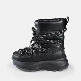 Buffalo Damen Winterboots "MANHATTAN SOW BOOT PUFFED", Gr. 37, schwarz, Lederimitat, Nylon, Schuhe, Snowboots, Plateauboots, Schn&uuml;rstiefelette mit