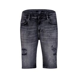 2Y Premium Herren Jeansshorts "2Y Premium Victor Ripped Slim Fit Shorts", grau, Gr. 36, unifarben, 97% Baumwolle, 3% Elasthan, Jeans