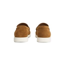Tommy Hilfiger Herren Loafer "LIGHT SUEDE FLAG HARDWARE LOAFER", Gr. 46braun, Veloursleder, Schuhe, Slipper, Schlupfschuh, mit modischem Zierriegel
