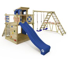 Kletterturm Smart Surf mit Rutsche und Kletterwand - Hochwertiger Spielturm aus Massivholz f&uuml;r den Garten inkl. Sandkasten und Schwebebalken - Wickey