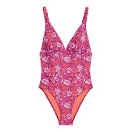 Marc O'polo Badeanzug ' Abstract Leaf ' Damen Gr&ouml;&szlig;e L orange / pink / rosa