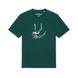 Watapparel Shirt ' Graffiti Astronaut ' male size L Dark green / Mixed colors