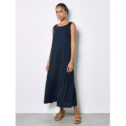 Apricot Damen Midikleid "Midikleid", blau, Gr. 36, uni, gewebt, Obermaterial: 73% Viskose CV. 27% Leinen LI., Kleider, mit Falten und Trapezform