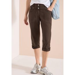 Cecil Damen 3/4-Hose "Style YorkStyle NewYork", braun, Gr. 30, unifarben, Web, Obermaterial: 98% Baumwolle, 2% Elasthan, Hosen, im Five-Pocket Style
