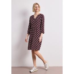 Street One Damen Midikleid, lila, Gr. 46, gepunktet, Stoff, 100% Viskose, Kleider, knielang