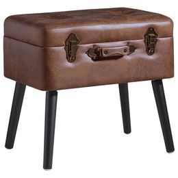 Xora Hocker, Braun, Textil, rechteckig, 50x45x35 cm, Stauraum, Wohnzimmer, Hocker, Sitzhocker