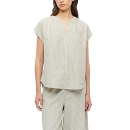 s.Oliver Damen Kurzarmbluse, beige, Gr. 44, gestreift, Web, Obermaterial: 100% Baumwolle, Blusen, Sommerhose im Streifenlook