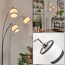 hofstein Lohobe Stehleuchte Chrom, Schwarz, 3-flammig