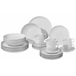 Seltmann Weiden Kombiservice Lido, Wei&szlig;, Keramik, 30-teilig, Made in Germany, Essen & Trinken, Geschirr, Geschirr-Sets, Kombiservice