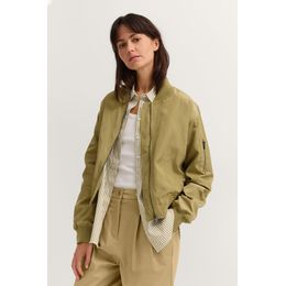 Bugatti Damen Blouson "Kleiner Kragen", gr&uuml;n, Gr. 42, unifarben, 100% Polyester, Jacken, aus leicht gl&auml;nzendem Oberstoff