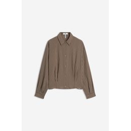 Cinque Damen Hemdbluse "CITERNO"braun, Gr. 40, gestreift, Web, Obermaterial: 85% Viskose, 15% Polyamid, Blusen, in leicht verk&uuml;rzter L&auml;nge