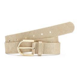 Lascana Damen H&uuml;ftg&uuml;rtel "Hoseng&uuml;rtel, G&uuml;rtel, Jeansg&uuml;rtel, Anzugg&uuml;rtel", beige, Gr. 85, Reptilienpr&auml;gung, Schlangenoptik, bedruckt, beschichtet,