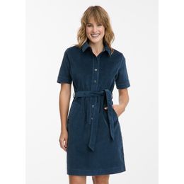 Ragwear Damen Midikleid "ROZYNA CORDY", blau, Gr. L, unifarben, Jersey, Obermaterial: 98% Baumwolle, 2% Elasthan, Kleider, Sommerkleid