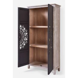 bonprix Schrank, beige, Gr.140x70 cm, Schrank mit ausgestanztem Muster
