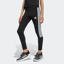 M&auml;dchen Trainingstights "JG TR-ES 3S LEG", schwarz-wei&szlig;, Gr. 140, adidas Sportswear, Obermaterial: 80% Polyester, 20% Elasthan, Hosen