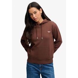 Superdry Damen Kapuzensweatshirt "SIGNATURE EMB HOOD", braun, Gr. M, unifarben, Sweatware, Obermaterial: 60% Baumwolle, 40% Polyester, Sweatshirts,
