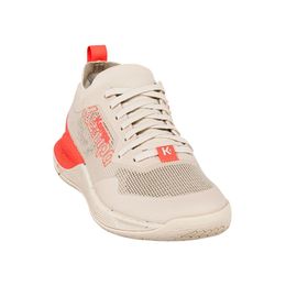 Kempa Hallen-Sport-Schuhe Kourtfly W in beige/fluo rot | Gr.: 10