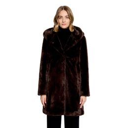 Betty Barclay Damen Pl&uuml;schjacke "Damen mit Kapuze", braun, Gr. 40, Obermaterial: 100% Polyester. Futter: 100% Polyester, Jacken