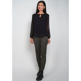 Seidel Moden Damen Langarmbluse, schwarz, Basic, Gr. 44, leicht durchscheinend, Single Jersey, Obermaterial: 94% Polyester, 6% Elasthan. Obermaterial