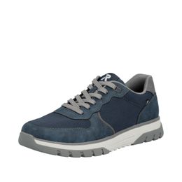 Rieker Herren Sneaker, Gr. 43, blau, Lederimitat, Schuhe, Schn&uuml;rschuh, Halbschuh, Freizeitsneaker mit Profilsohle