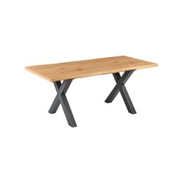 Beliani Esszimmertisch BRONSON in Braun/Schwarz - (W) 90 x (H) 76 x (L) 140 cm | Gr.: onesize