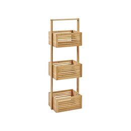 Beliani Badezimmerregal WAVERLY in Braun - (W) 27 x (H) 80 x (L) 20 cm | Gr.: onesize