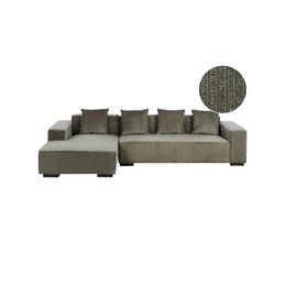 Beliani Ecksofa LUNGO in Gr&uuml;n/Schwarz - (W) 285 x (H) 62 x (L) 160 cm rechtsseitig | Gr.: onesize