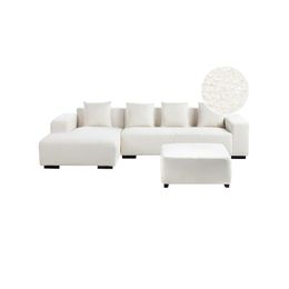 Beliani 2-tlg Ecksofa LUNGO in Wei&szlig;/Schwarz rechtsseitig | Gr.: onesize