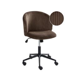 Beliani B&uuml;rostuhl MILES in Braun/Schwarz - (W) 55 x (H) 76 x (L) 55 cm | Gr.: onesize