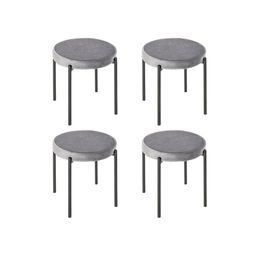 HOMCOM Esszimmerhocker in Hellgrau 41,5L x 41,5B x 46H cm | Gr.: onesize