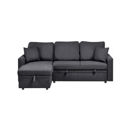 Beliani 3-Sitzer Sofa NASSJO in Schwarz - (W) 210 x (H) 90 x (L) 131 cm linksseitig | Gr.: onesize