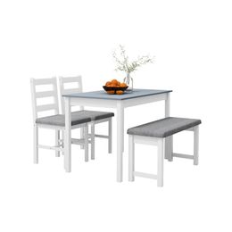 HOMCOM Essgruppe in Grau & Wei&szlig; 108L x 65B x 75H cm | Gr.: onesize