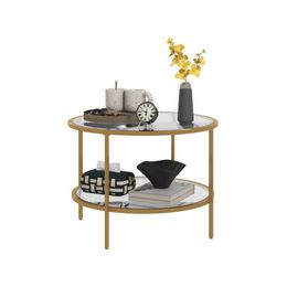 HOMCOM Beistelltisch in Gold 60L x 60B x 43H cm | Gr.: onesize