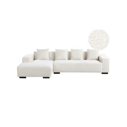 Beliani Ecksofa LUNGO in Wei&szlig;/Schwarz - (W) 285 x (H) 62 x (L) 160 cm rechtsseitig | Gr.: onesize