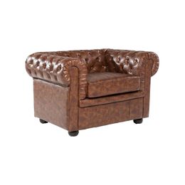 Beliani Sessel CHESTERFIELD in Braun/Schwarz - (W) 108 x (H) 70 x (L) 80 cm | Gr.: onesize