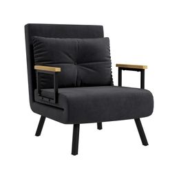HOMCOM Schlafsessel in Schwarz 73L x 63B x 81H cm | Gr.: onesize