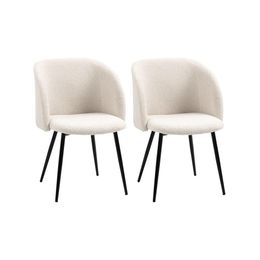 HOMCOM Essst&uuml;hle in Cremewei&szlig; 55L x 62B x 80H cm | Gr.: onesize