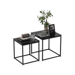 HOMCOM Couchtisch-Set in Schwarz 50L x 50B x 52H cm | Gr.: onesize