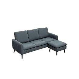 HOMCOM Ecksofa in Dunkelgrau 196L x 140B x 88H cm | Gr.: onesize
