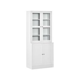 HOMCOM B&uuml;cherschrank in Wei&szlig; 76L x 40B x 178,5H cm | Gr.: onesize