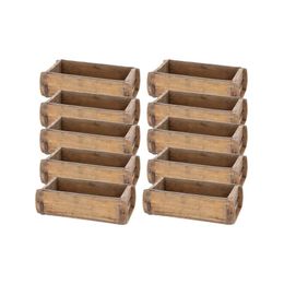 Novaliv 10x Holzkiste Vintage 30 x 15 x 10 cm Alte Ziegelform Holz EIN in Braun | Gr.: onesize