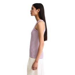 Marc O'Polo Damen T-Shirt "aus reinem Organic Cotton"wei&szlig;, Gr. XL, MARC O'POLO DENIM, gestreift, Obermaterial: 95% Baumwolle, 5% Elasthan, Shirts